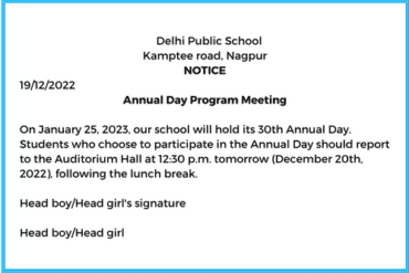 Notice writing | Know about the format with the sample - Blog | iSchoolPrep