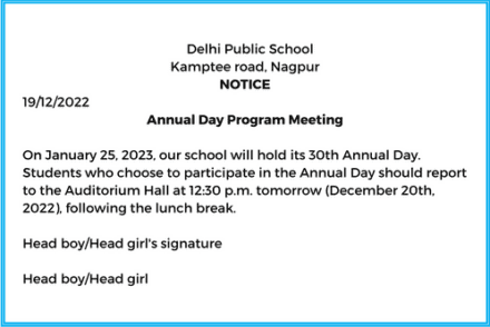 Notice writing | Know about the format with the sample - Blog | iSchoolPrep